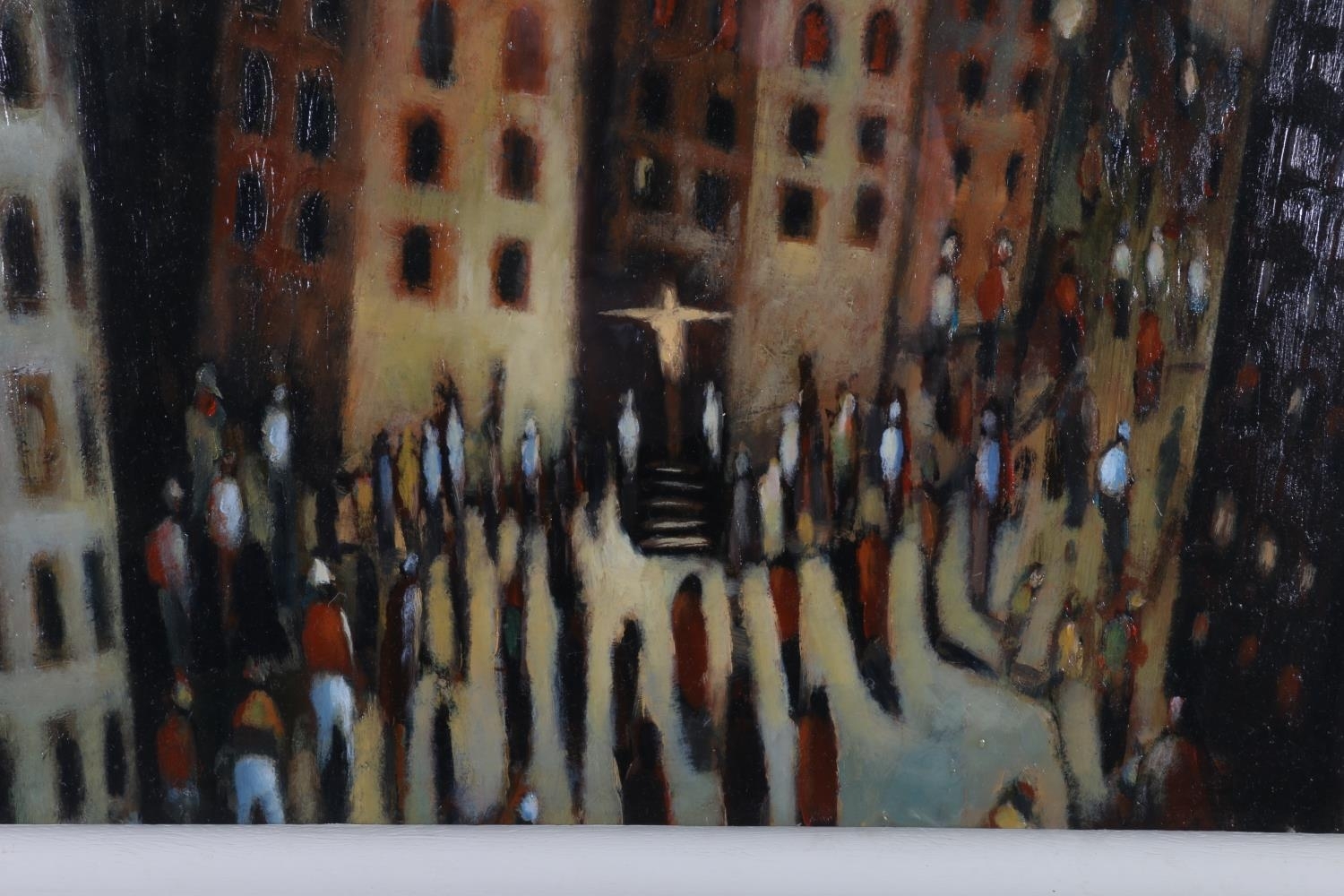 David Schofield | street scene with figures | MutualArt