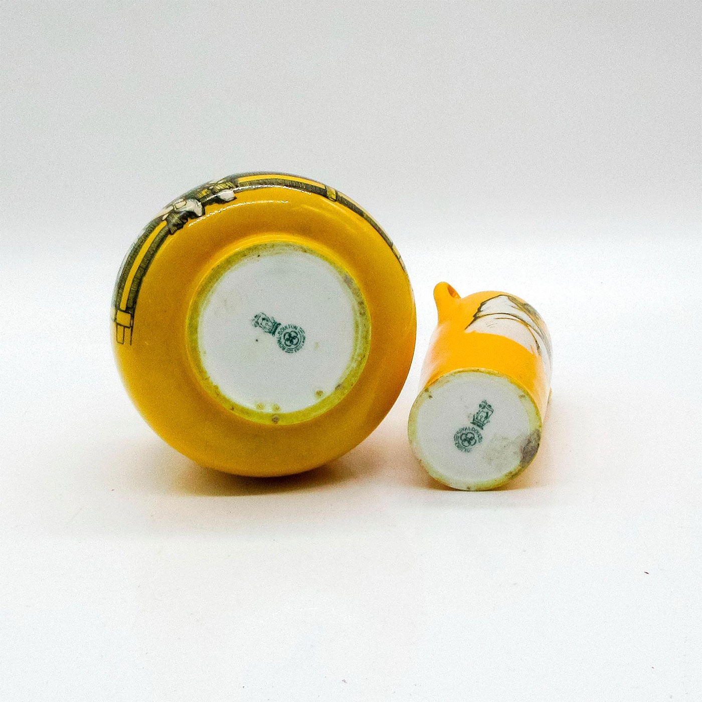 Harry Tittensor | 2pc Royal Doulton Harry Tittensor Yellow Vases ...