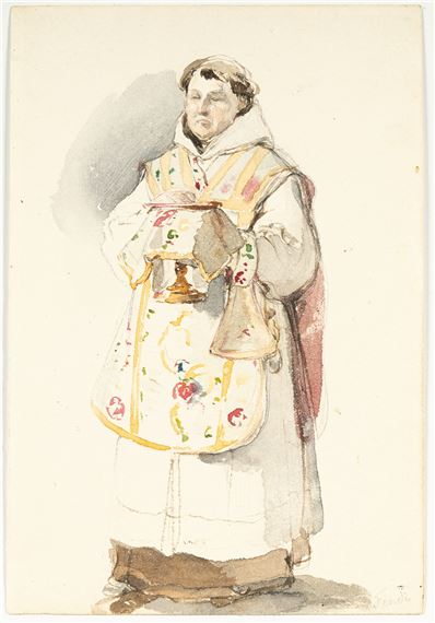 Peter Fendi | Catholic priest with communion vessels | MutualArt