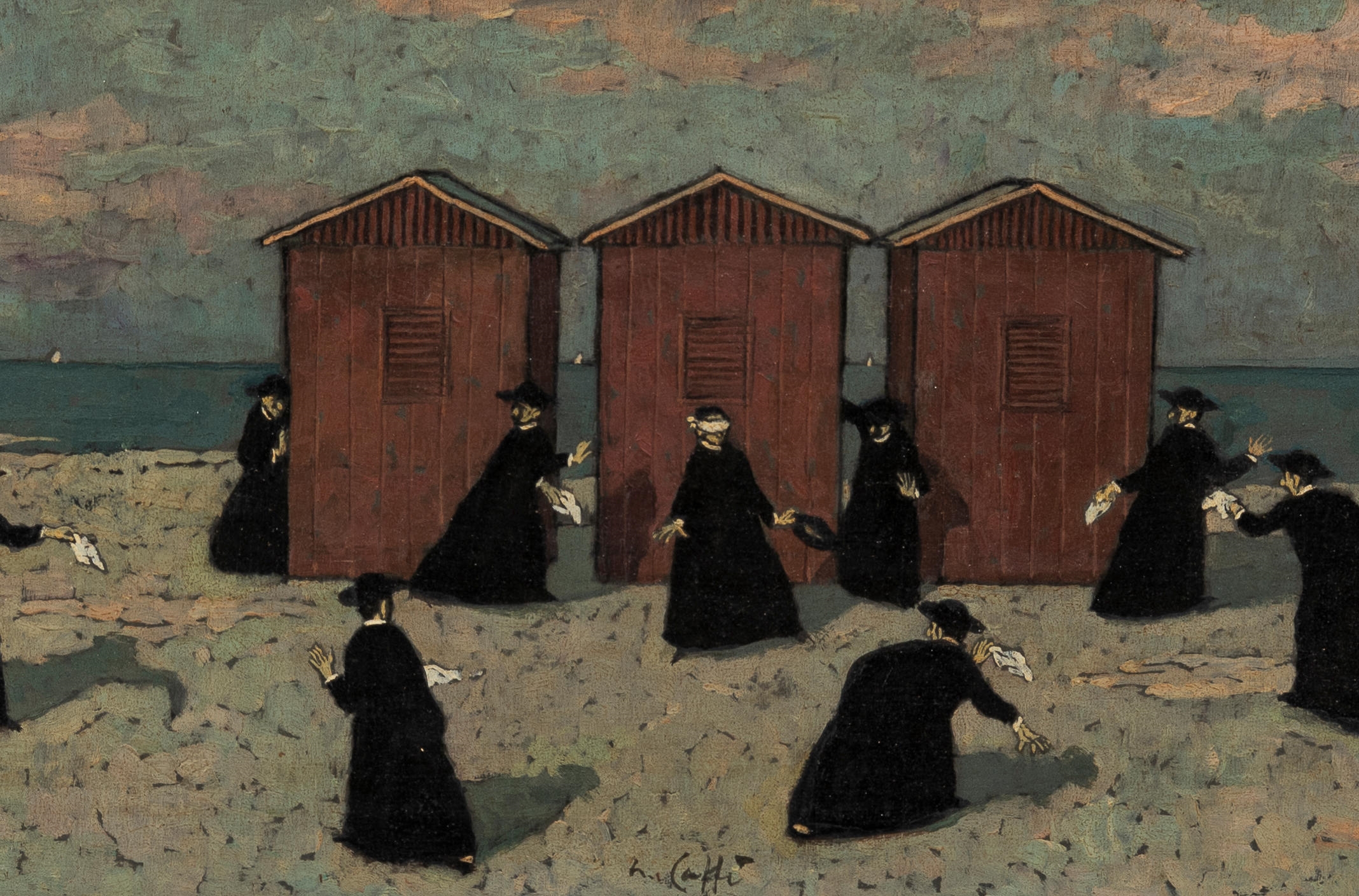 Nino Caffè | Mosca cieca sulla spiaggia | MutualArt