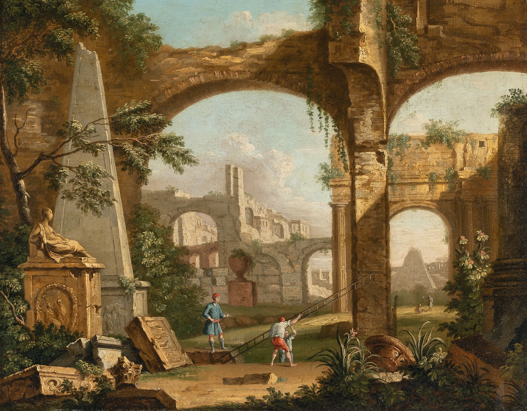 Marco Ricci | Architectural capriccio with ruins and Roman motifs (1725 ...