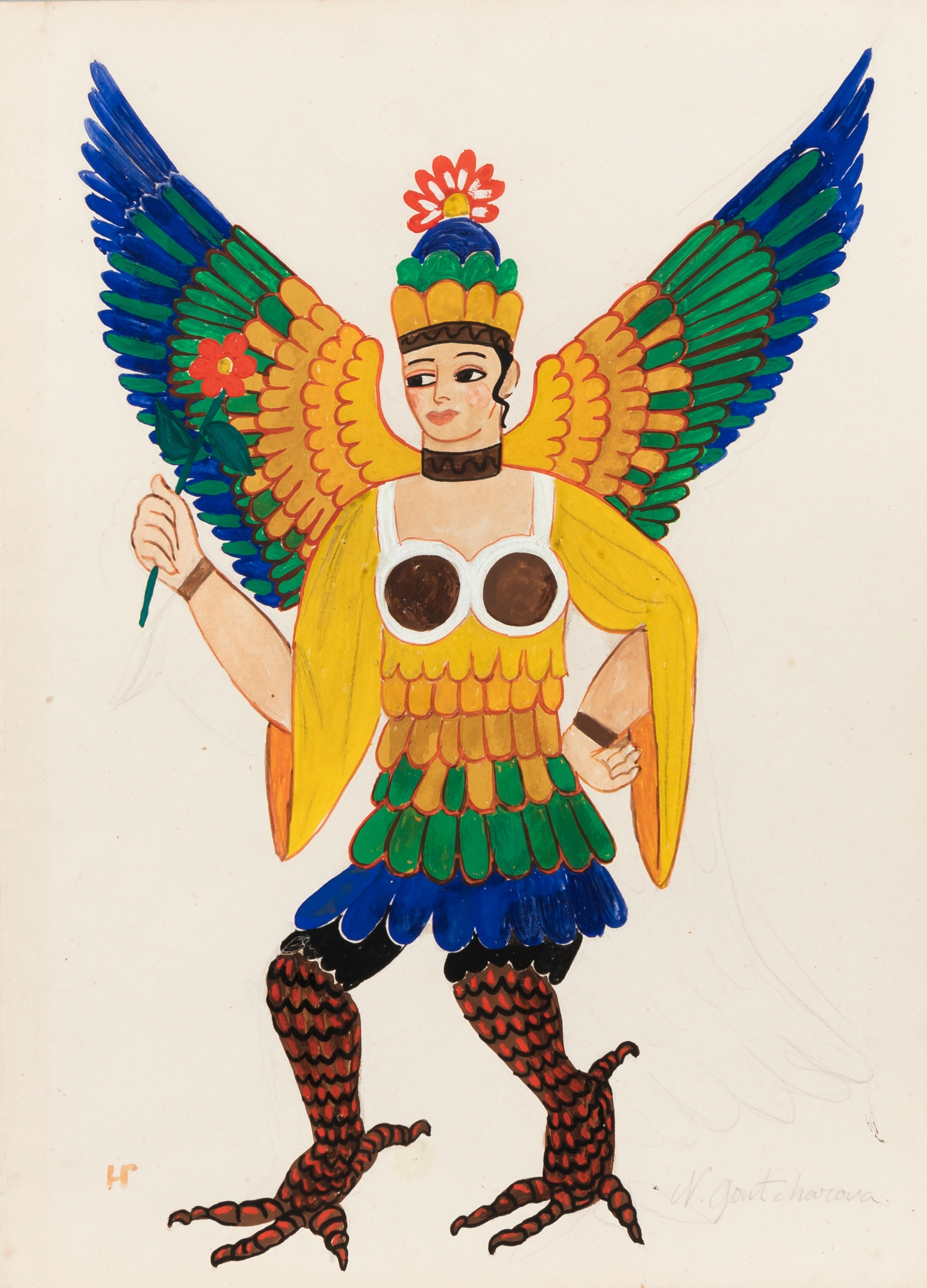 Natalia Goncharova | Costume design for a court attendant of Queen of ...