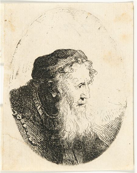Ferdinand Bol | Bearded old man in profile facing right (1640) | MutualArt