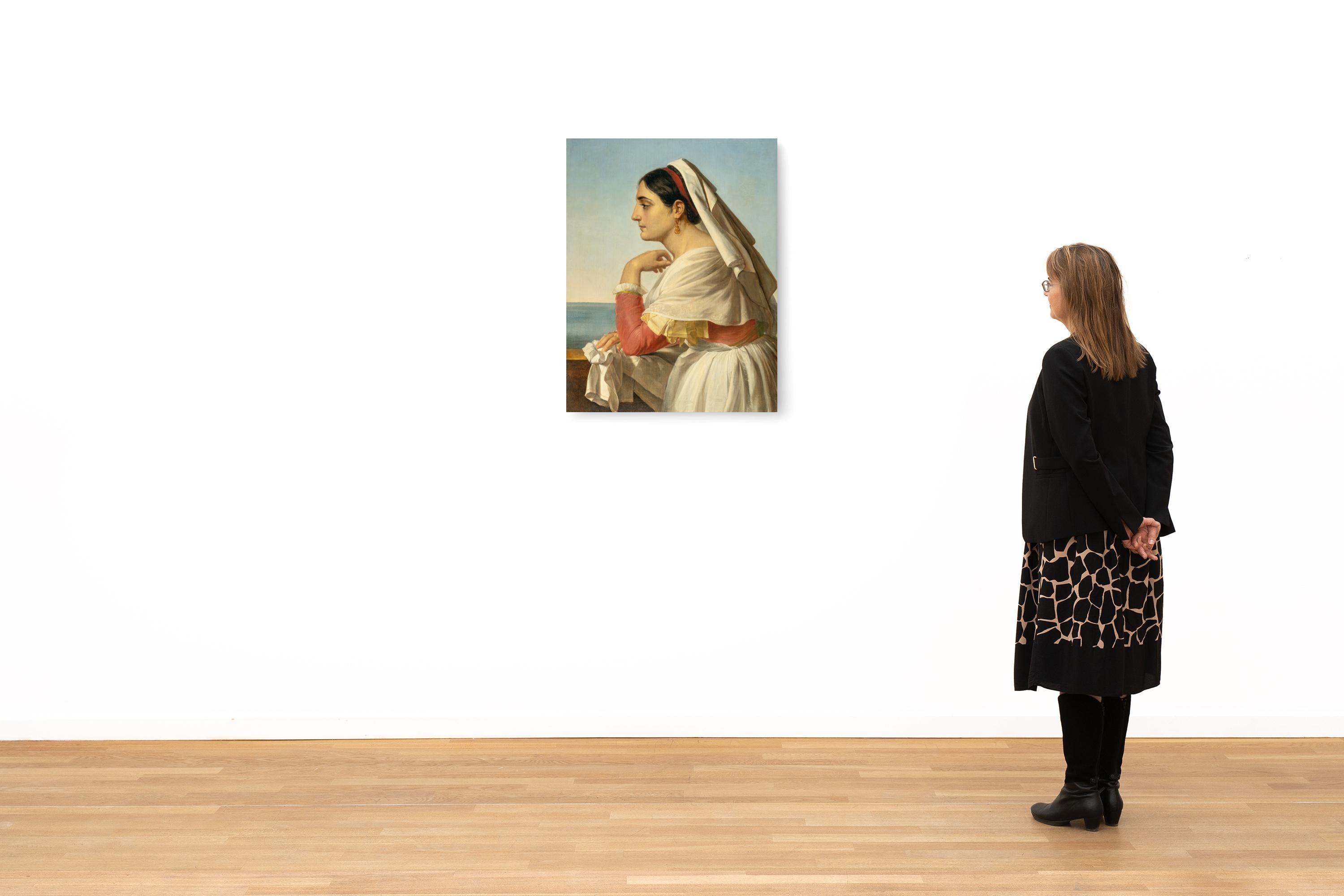 August Riedel | Italian lady looking out to sea (1829) | MutualArt