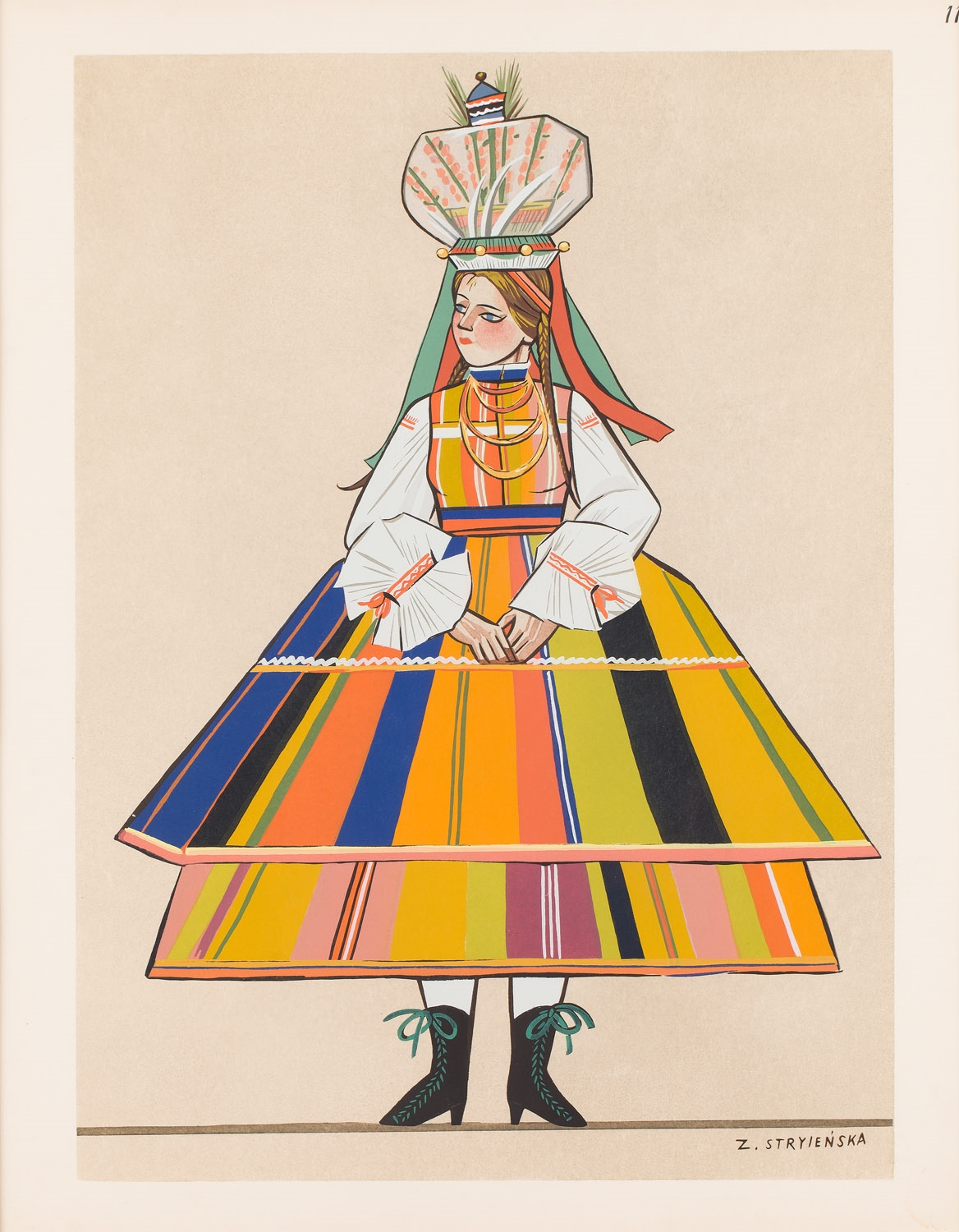 Zofia Stryjeńska | Lowicz woman’s Costume (1939) | MutualArt