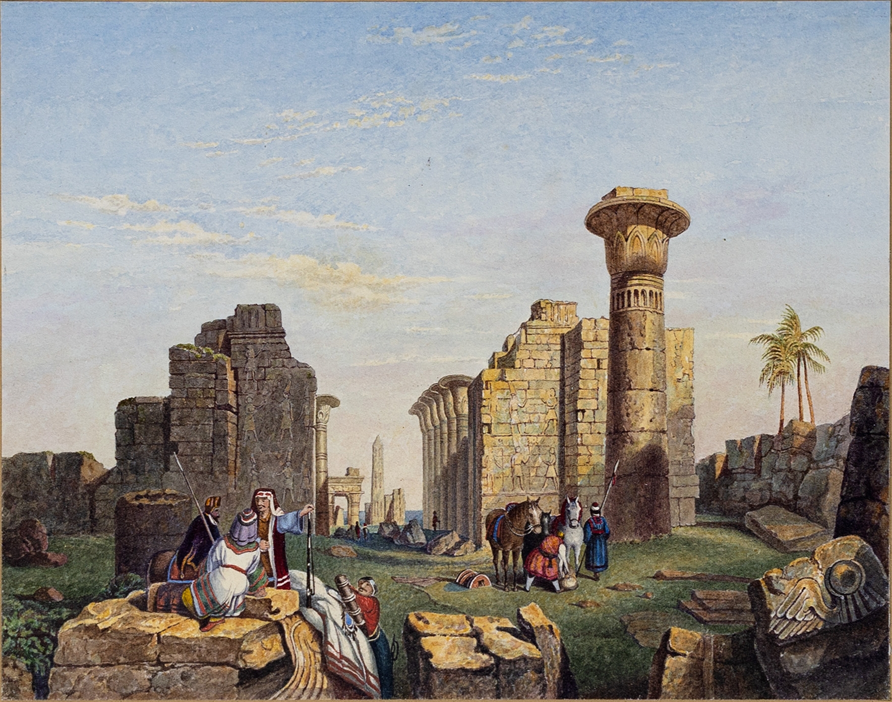 William Simpson | William Simpson Holy Land Watercolor, Ruins and City ...