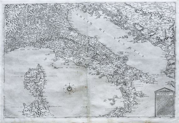 Giacomo Gastaldi | Forlani Engraved Map of Italy, 1569 (1569) | MutualArt