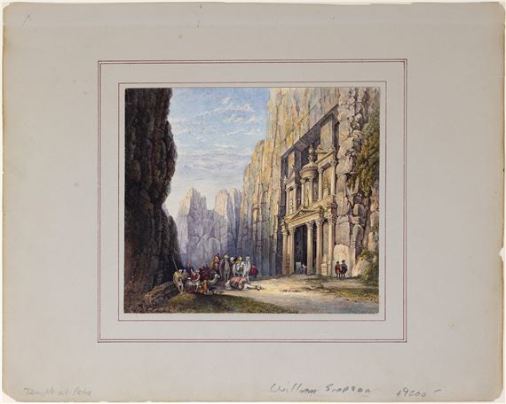 William Simpson | William Simpson Holy Land Watercolor, Temple of Petra ...