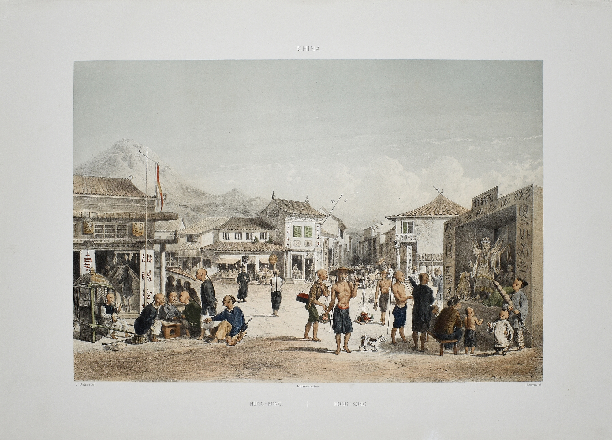 Count Emanuel Andrasy | Tinted Lithography of Hong Kong, 1859 (1859 ...