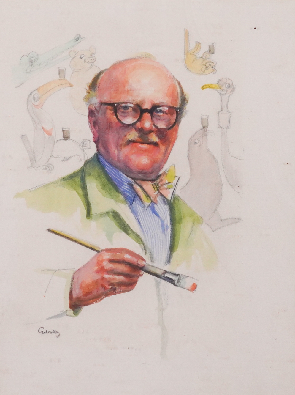 John Gilroy | Self Portrait with animals used in his Guinness adverts ...