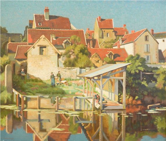 Charles H.H. Burleigh | Women clothes in a river | MutualArt