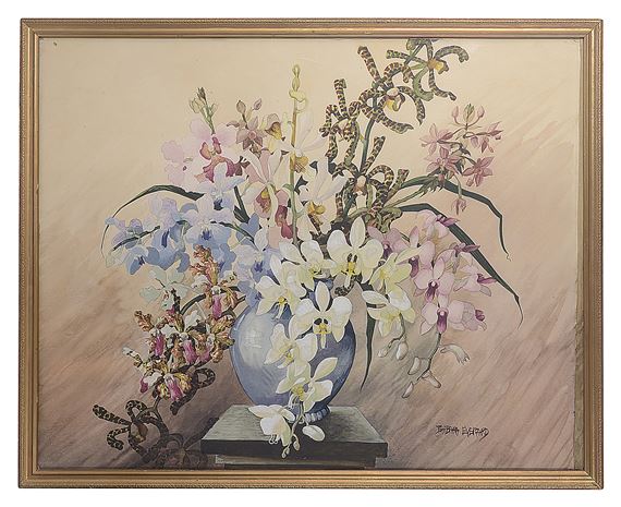 Barbara Mary Steyning Everard | Still Life of a Vase of Orchids | MutualArt