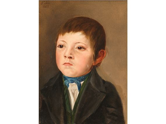 Johann Michael Neder | Boys portrait (1859) | MutualArt