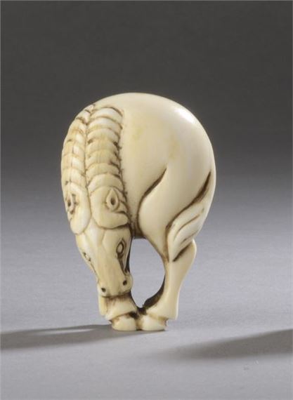 Japanese School, 19th Century | Ivory netsuke, representing a horse ...