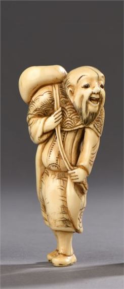 Japanese School, 19th Century | Ivory netsuke representing a Dutchman ...
