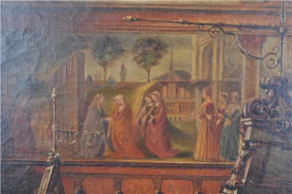 Michelangelo | An early 20th century oil on canvas depicting work by ...