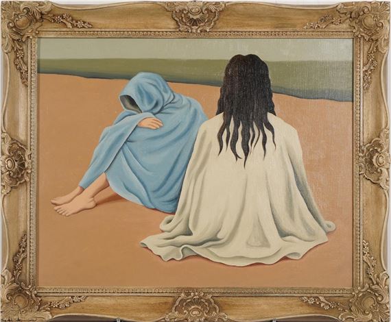 Clifford Hall | Two bathers on the beach | MutualArt