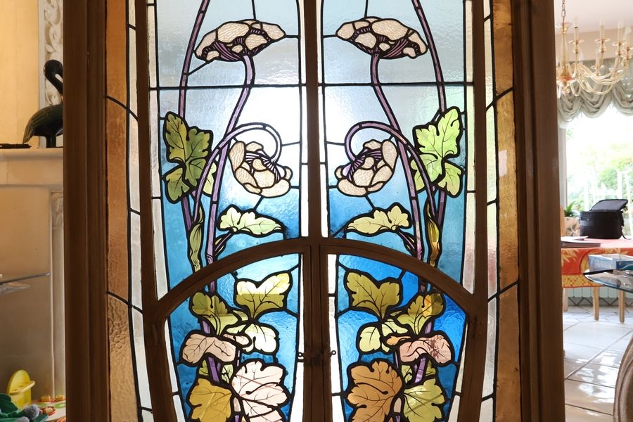 Jacques Gruber | Exceptional Art Nouveau stained glass window with ...
