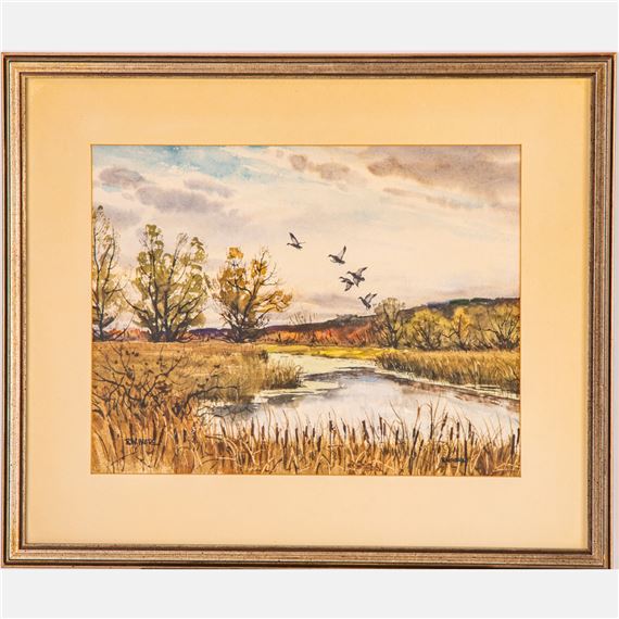 Richard Ware | Landscape with Geese | MutualArt