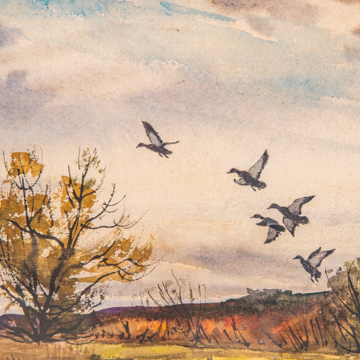 Richard Ware | Landscape with Geese | MutualArt