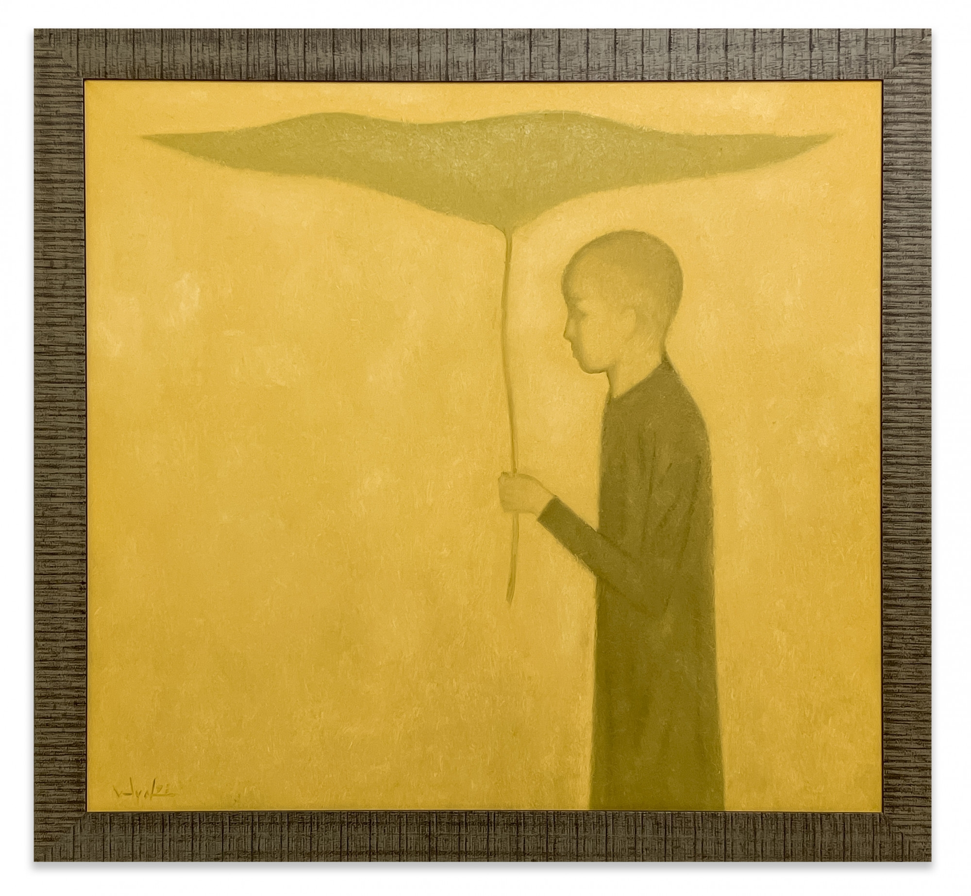 Hong Viet Dung | Boy with Lotus Leaf (2003) | MutualArt