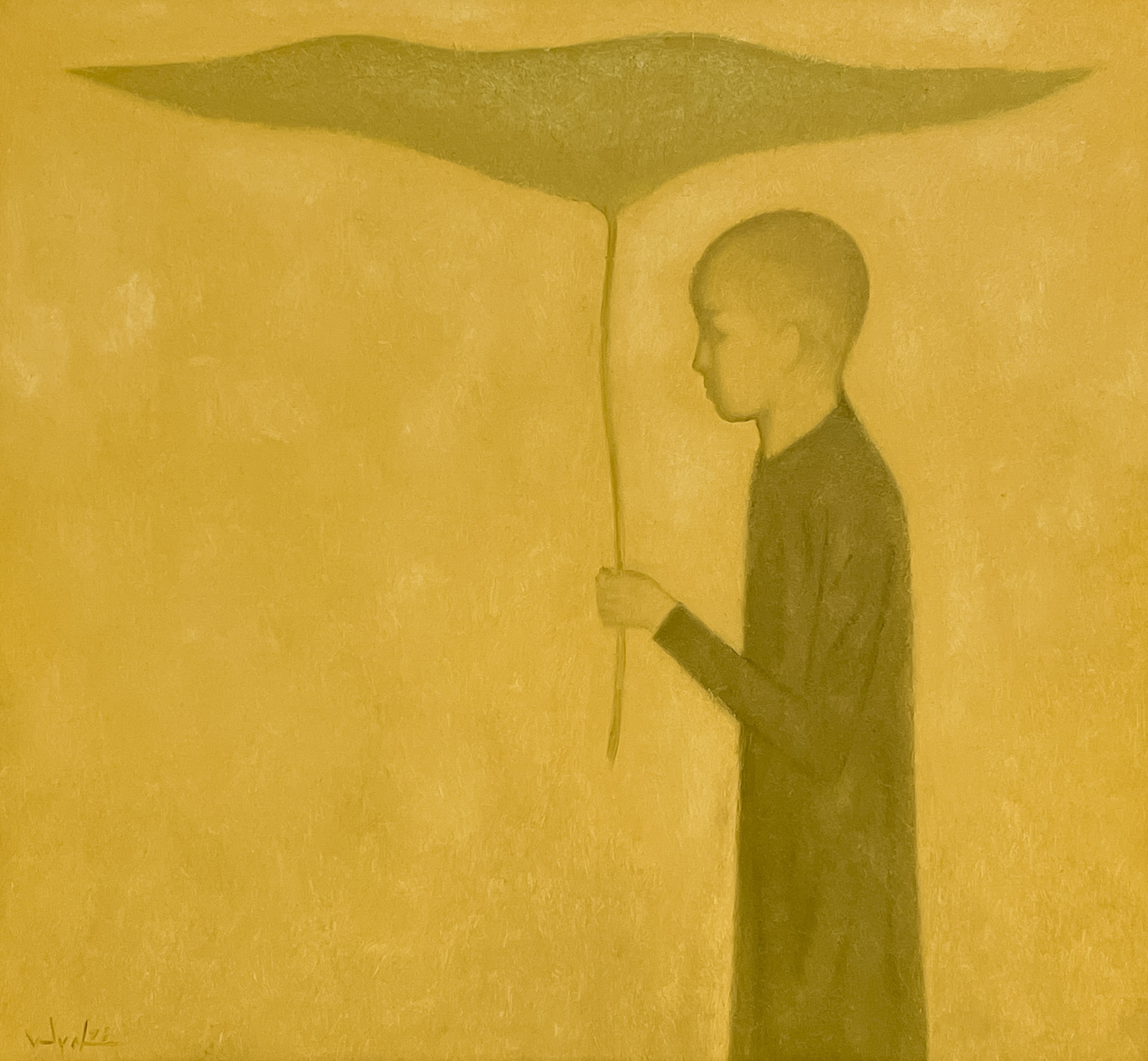 Hong Viet Dung | Boy with Lotus Leaf (2003) | MutualArt