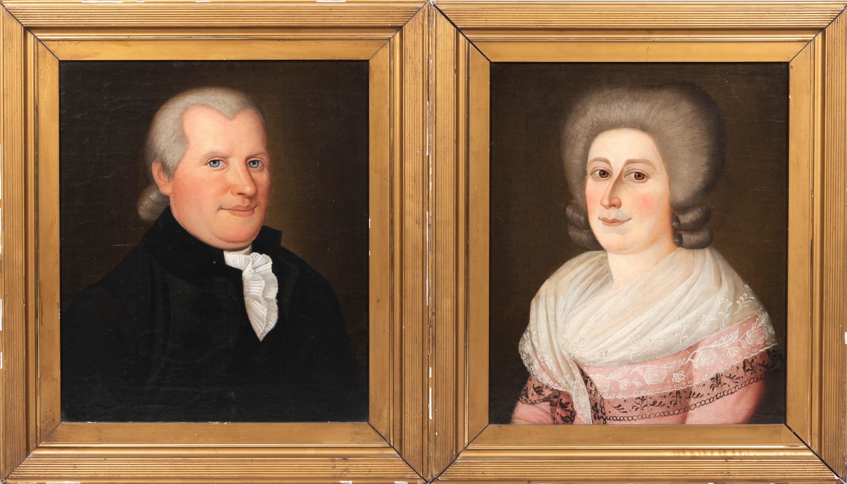 American School, 18th Century | Pair of Portraits of William Bauer and ...
