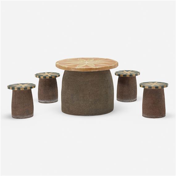 Stan Bitters | Mushroom table and stools, set of five | MutualArt