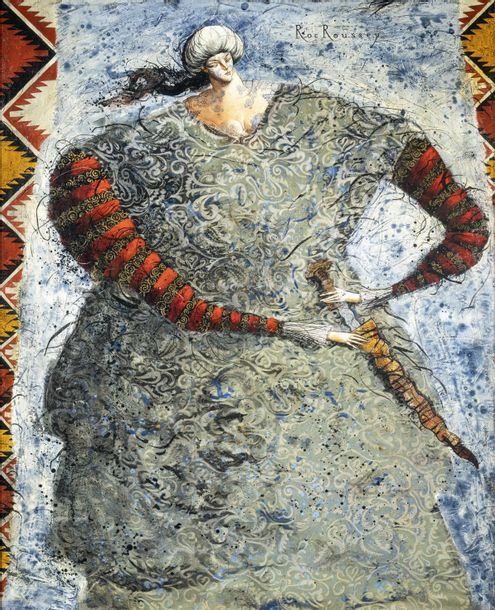 Jean-Pierre Roc-Roussey | The blue dress with the yatagan | MutualArt