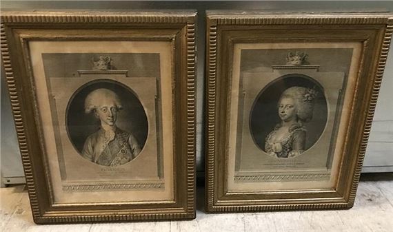 Johan Frederik‏ Clemens | A pair of portraits of Louise Augusta and ...