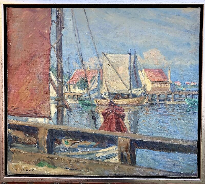 Borge C. Nyrop | Harbour scenery from Dragør (1915) | MutualArt