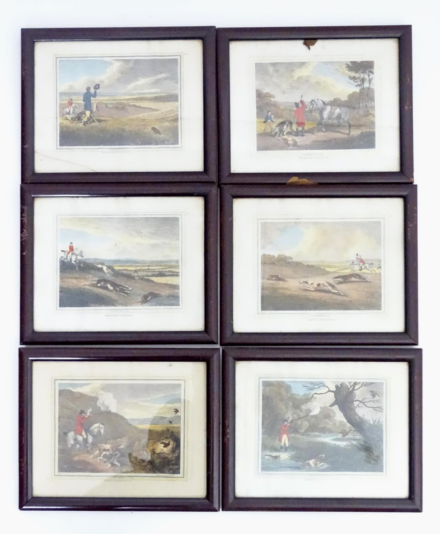 William Samuel Howitt | Six 19thC hunting engravings with hand ...