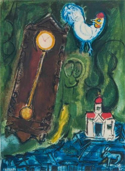 Marc Chagall | The Rooster and the clock | MutualArt
