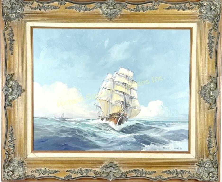 Robert P. Wheeler | UNTITLED - FULL RIGGED SHIP AT SEA | MutualArt