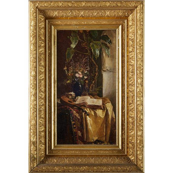 Hugo Charlemont | Still Life with Lute (1879) | MutualArt