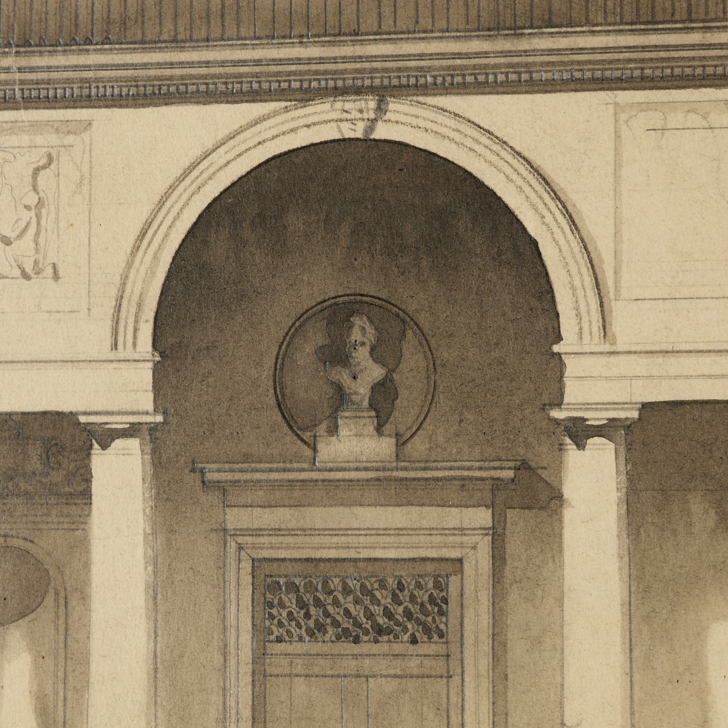 French School | Large antique French architectural drawing | MutualArt