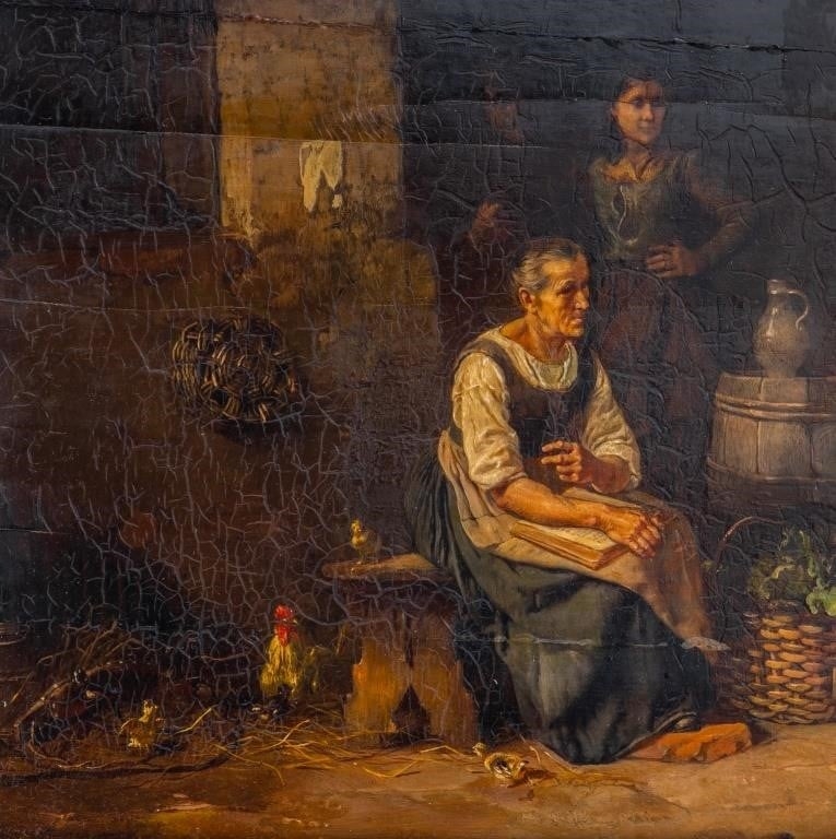 Anton Seitz | Anton Seitz Interior Scene Oil on Wood Panel | MutualArt