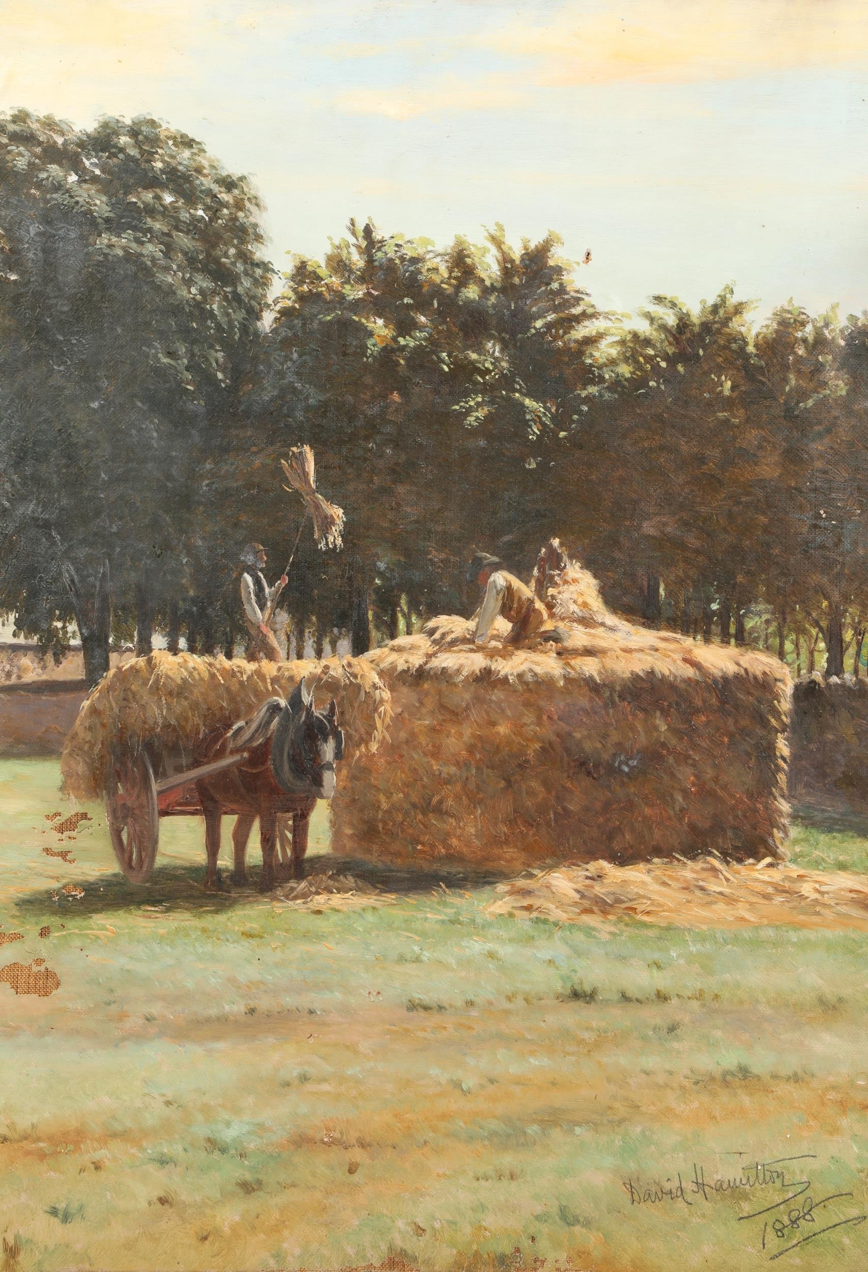 David Hamilton | dated 1888 'Harvest Time' 50cm x 40cm | MutualArt