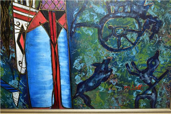 M. Lott | A STYLISED DEPICTION OF A FEMALE FIGURE SURROUNDED BY ...