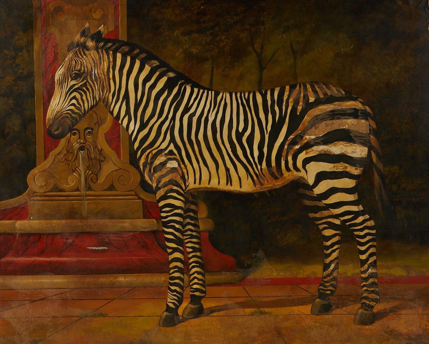 William Skilling | William Skilling Zebra Oil on Canvas Painting ...