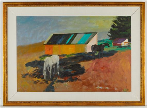 Cameron Booth | Cameron Booth Horses Oil on Canvas (1969) | MutualArt