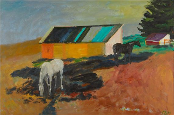 Cameron Booth | Cameron Booth Horses Oil on Canvas (1969) | MutualArt
