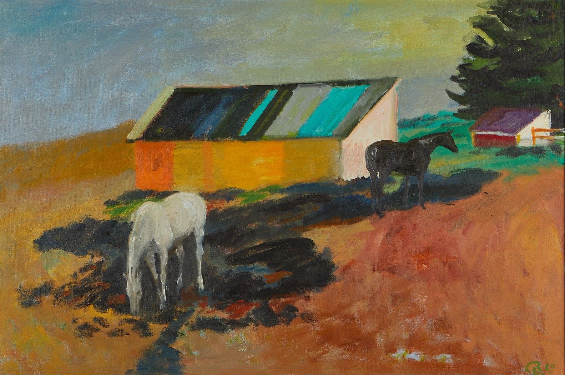 Cameron Booth | Cameron Booth Horses Oil on Canvas (1969) | MutualArt