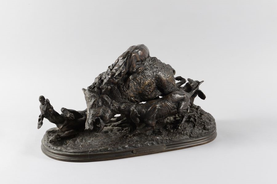 Pierre-Jules Mene | Pierre jules MENE (1810-1879). Hallali of the boar ...