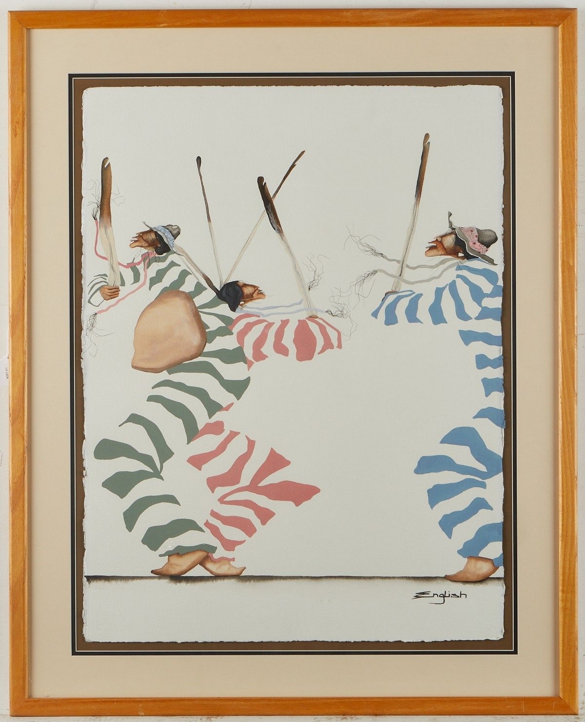 Sam English | Sam English Dancing Figures Watercolor Painting | MutualArt