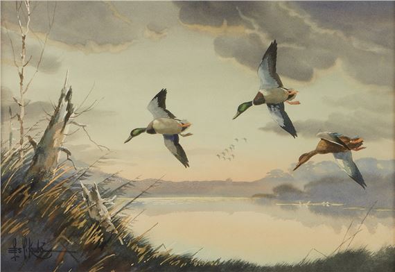 Les Kouba | Les Kouba Wildlife Painting Ducks | MutualArt