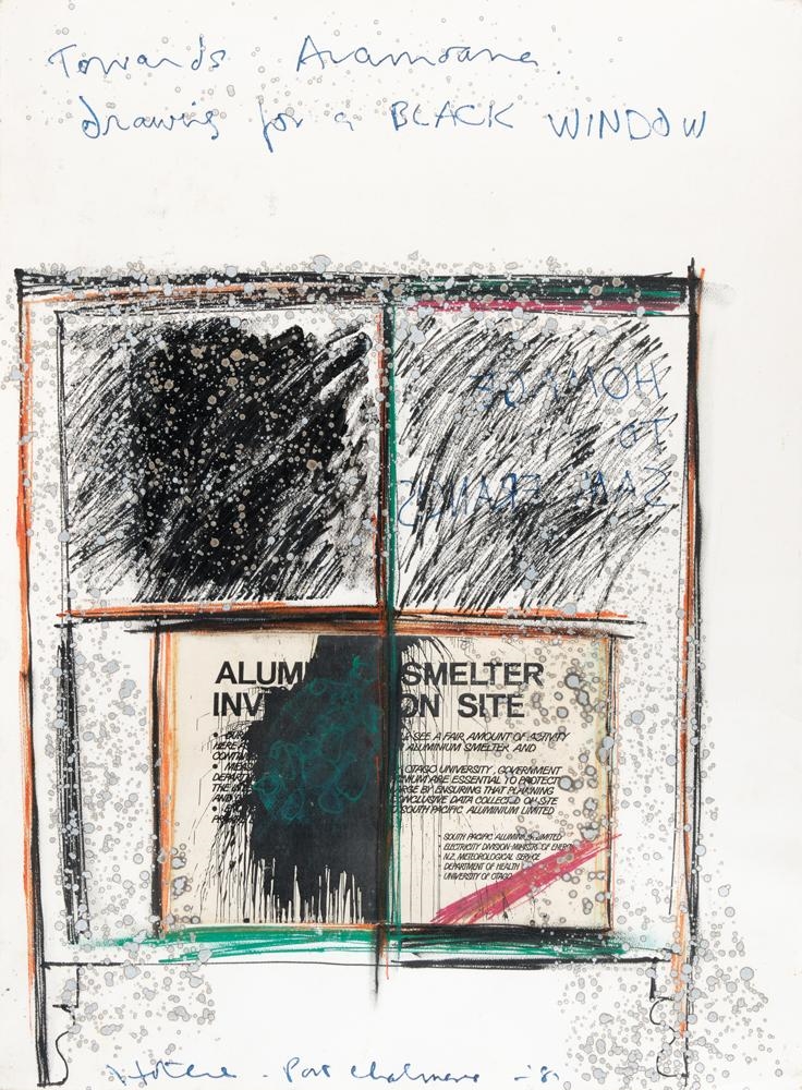 Ralph Hotere | Towards Aramoana/Drawing for a BLACK WINDOW | MutualArt