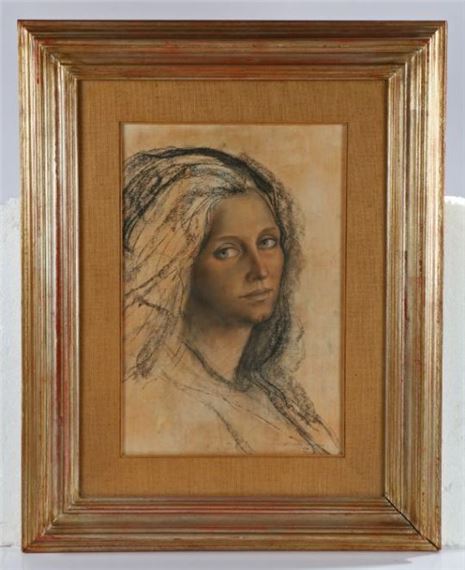 Pietro Annigoni | 1988) Portrait of a young woman signed and dated '72 ...