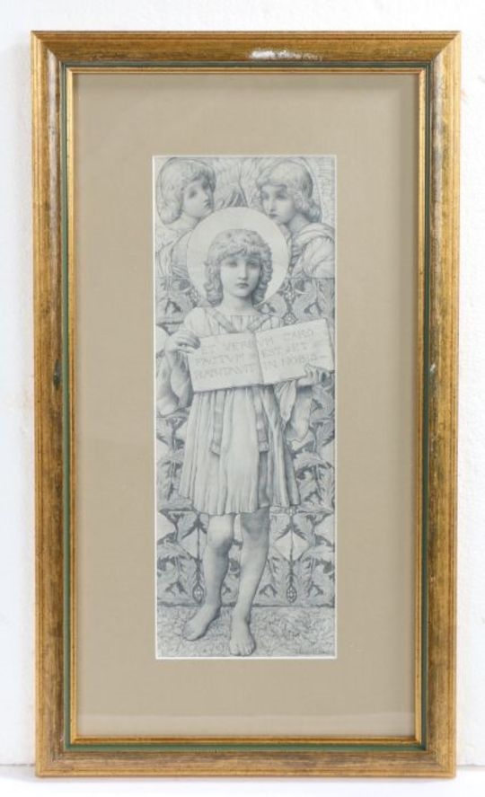 Henry Ryland | Trio of angelic figures against foliate backdrop | MutualArt