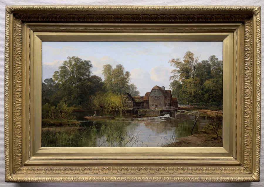 Richard Allam | View of Windsor Castle from a weir, figure punting in ...